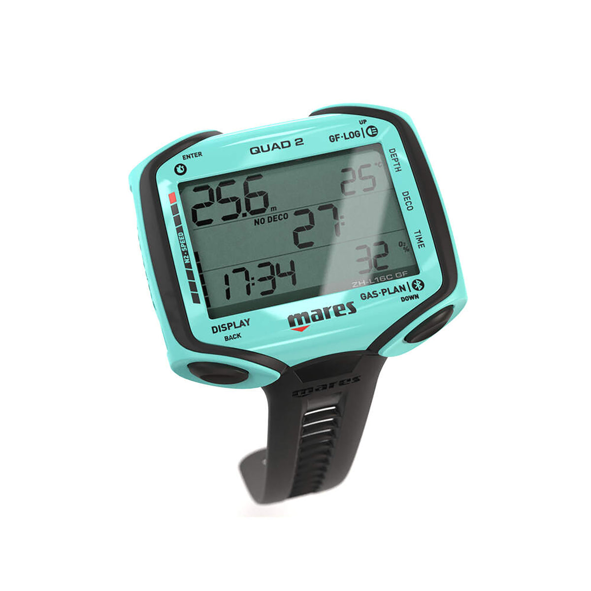 Mares Quad 2 Dive Computer - Precision, Multi-Gas Support, 100-Hour Lo ...
