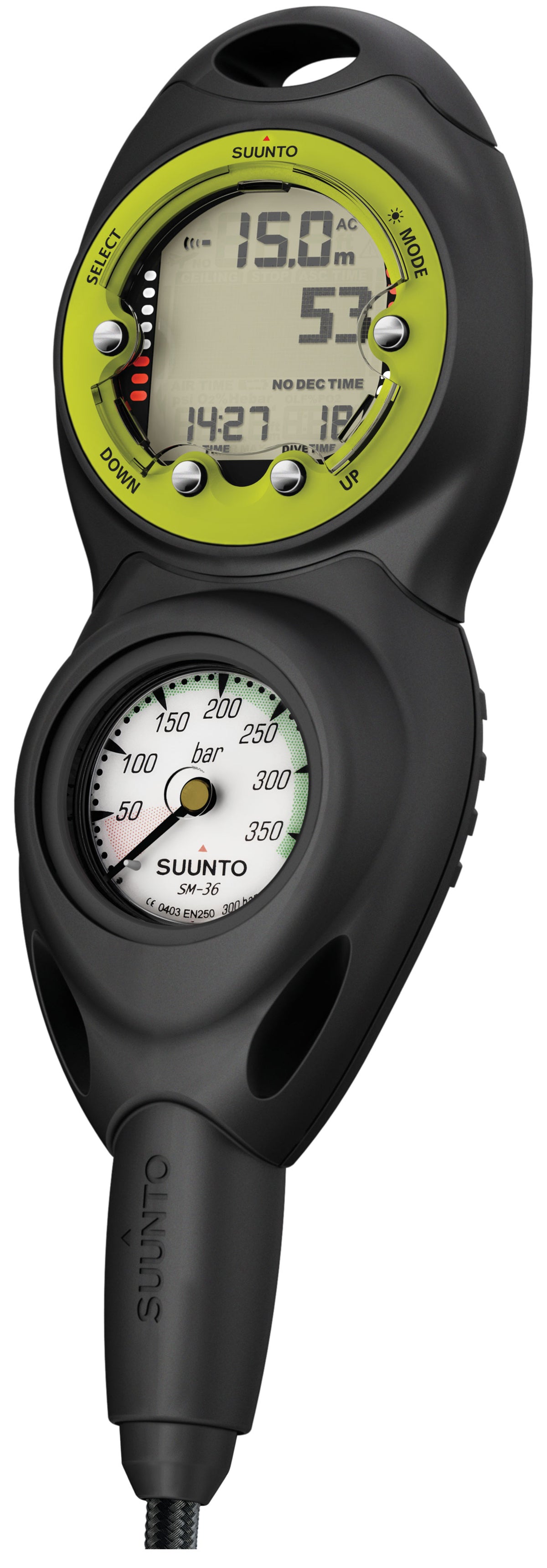 Suunto Zoop Novo SCUBA Diving Gauge Lime CB-2 In-Line — Lancaster Scuba