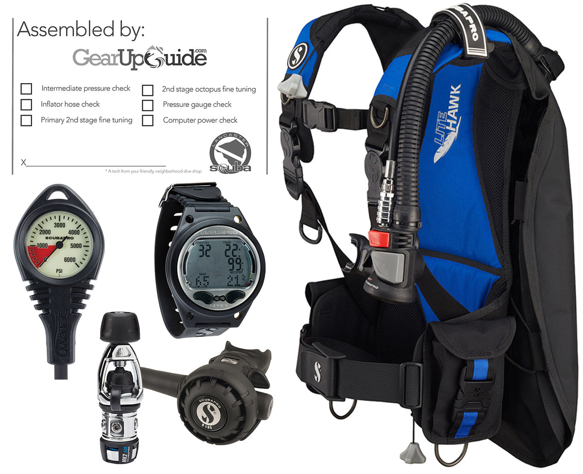 Scubapro Wing Scuba Diving Gear Package Litehawk BCD w/ AIR2 5th Gen M ...