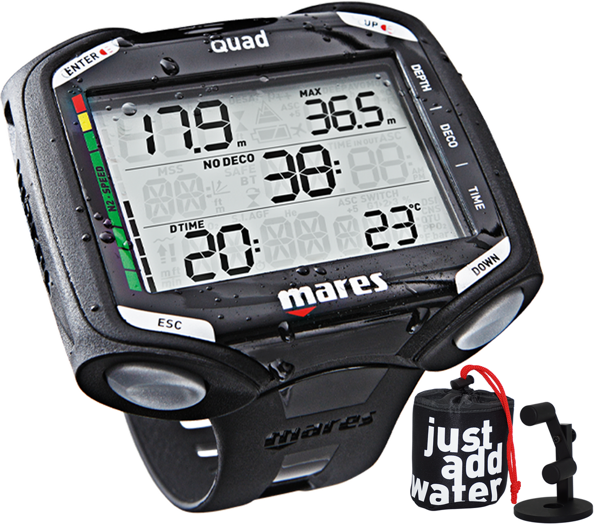 Mares Quad Scuba Diving Computer with Watch Stand — Lancaster Scuba