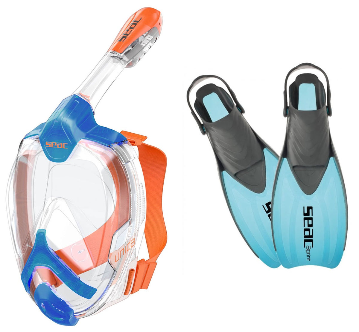 SEAC Unica Full-Face Mask & Sprint Fins Set — Lancaster Scuba
